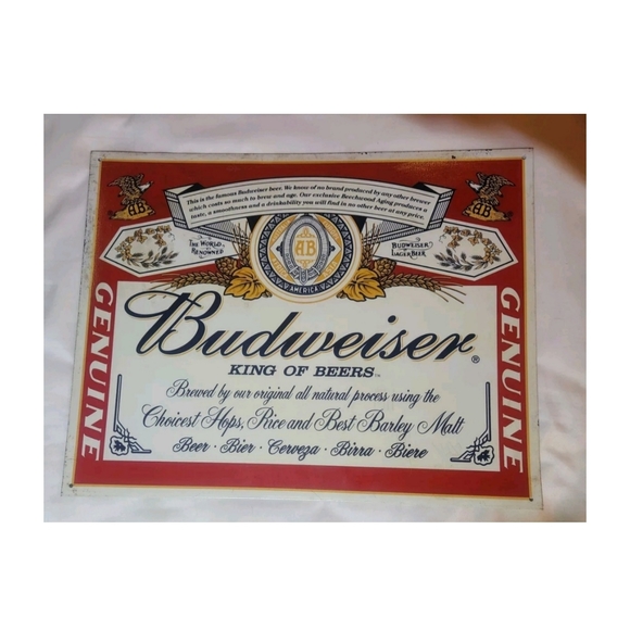 Budweiser | Other | Budweiser Tin Sign | Poshmark